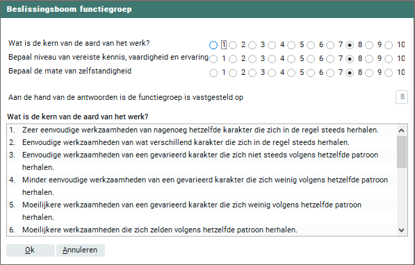 Beslissingsboom functiegroep