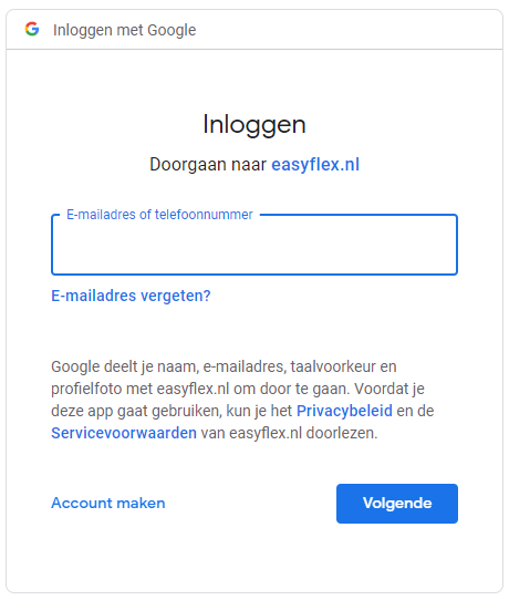 Inloggen met Google