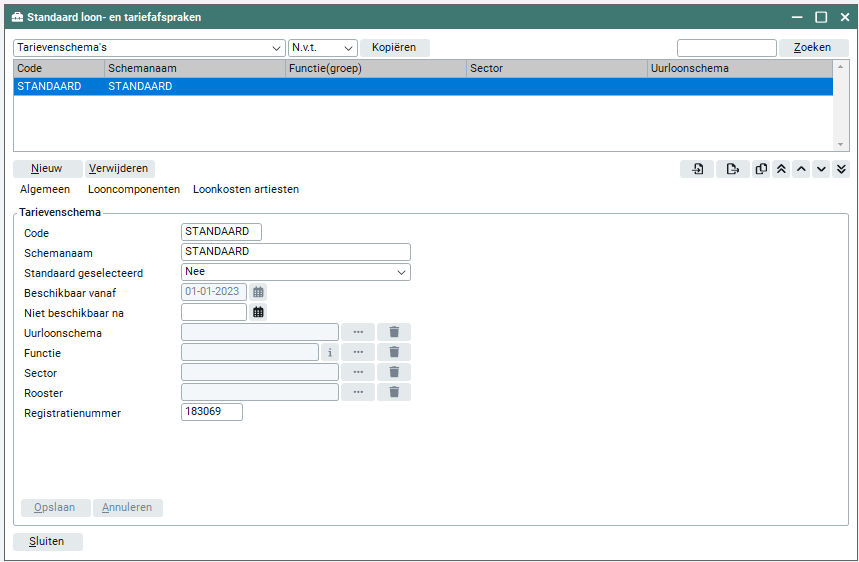 Tariefafspraken exporteren / importeren